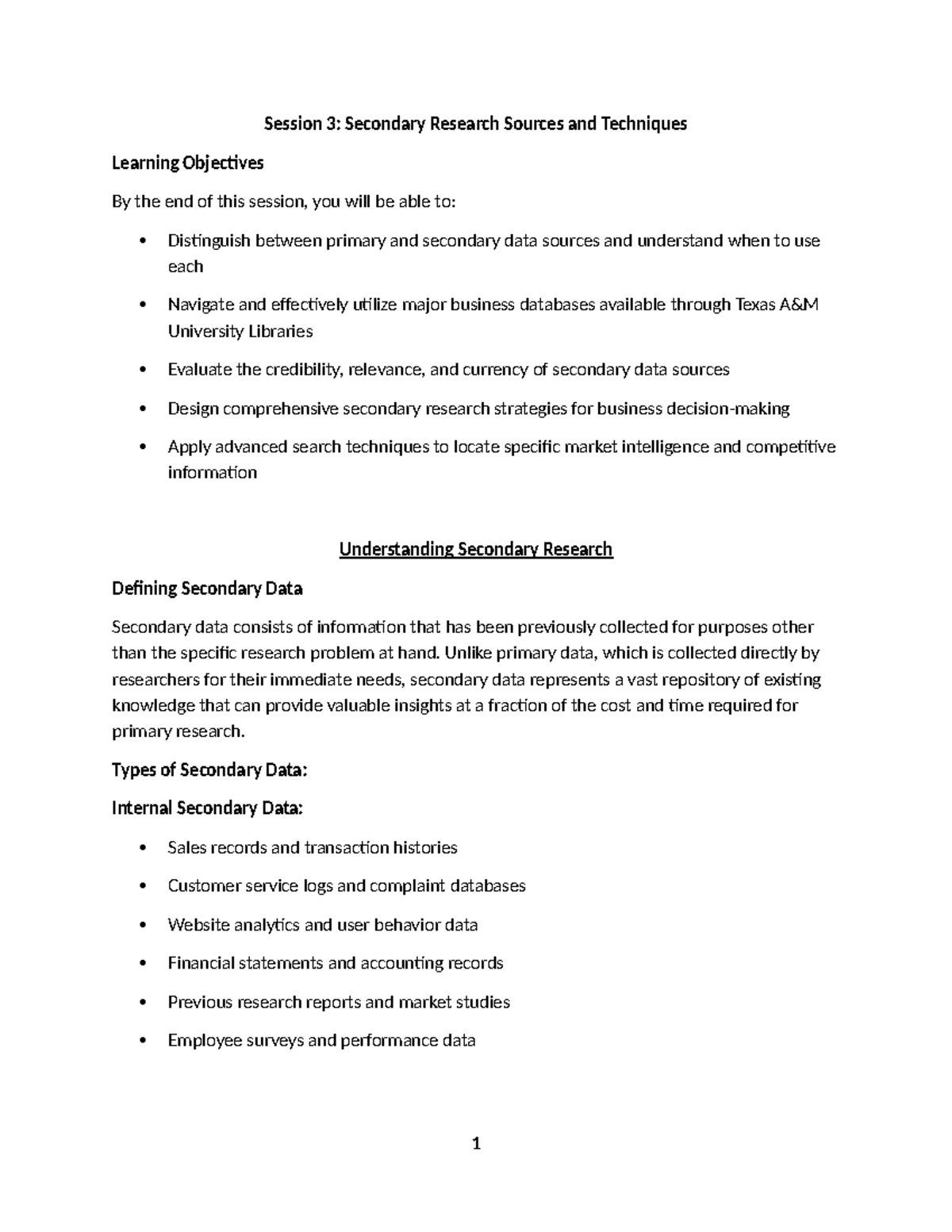 Secondary Research Sources and Techniques: A Guide for Business ...