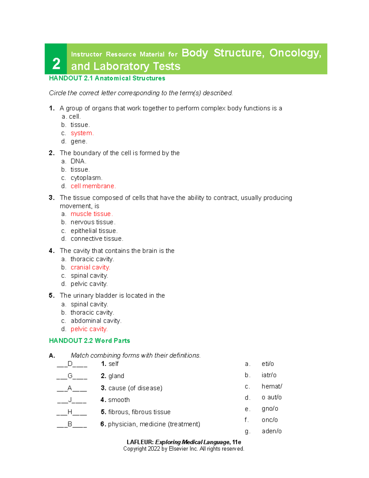 Chapter 2: Anatomical Structures & Medical Terminology Essentials - Studocu