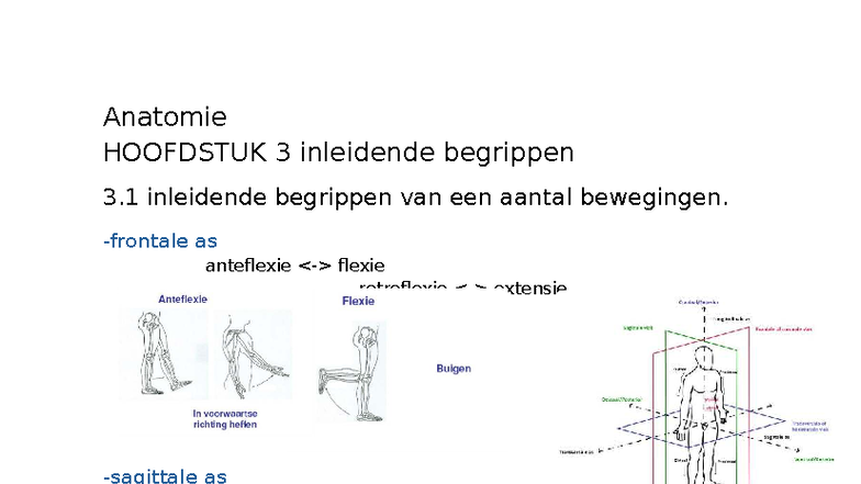 Anatomie HOOFDSTUK 3: Inleidende Begrippen en Myologie Samenvatting ...