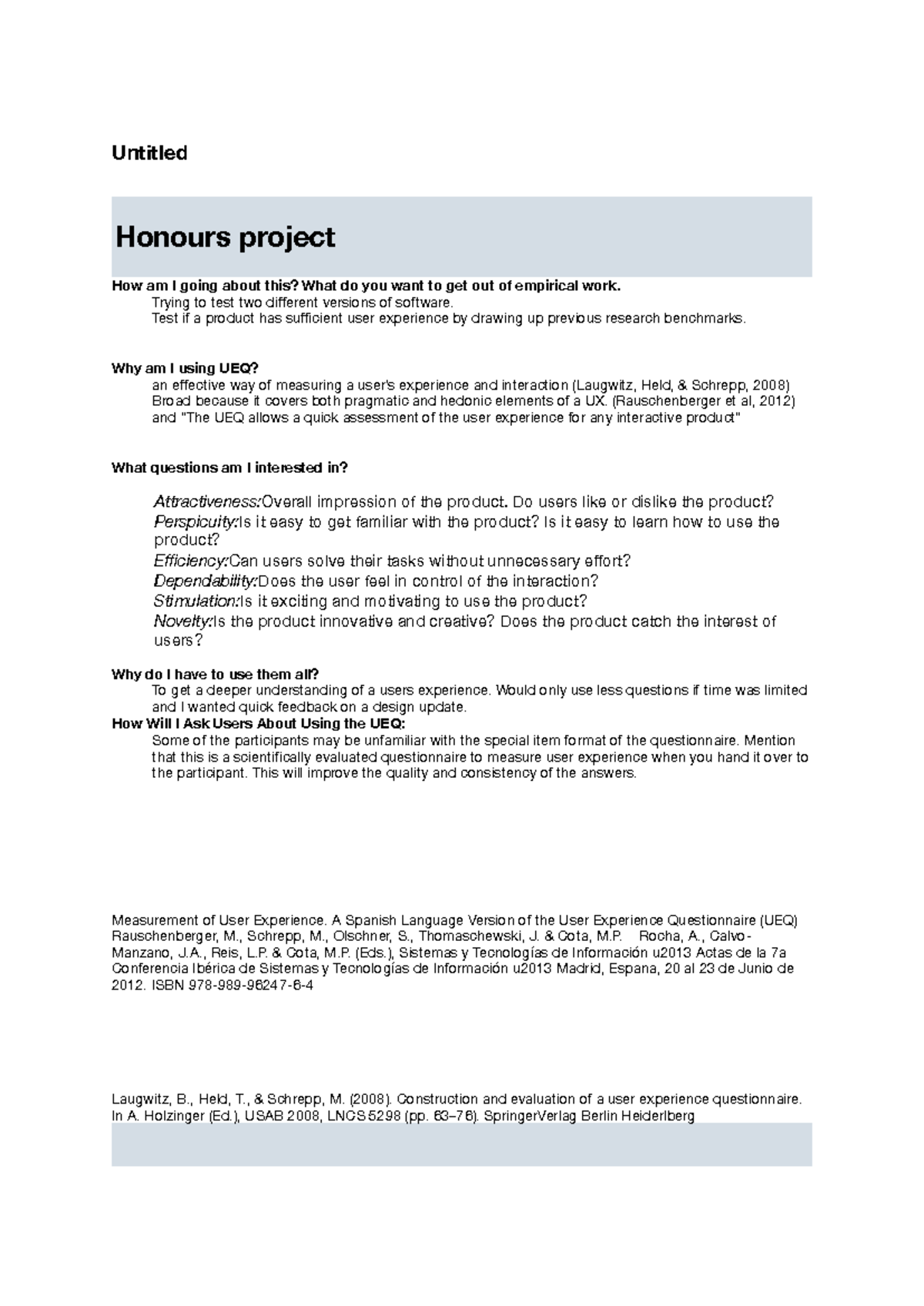 Honours project (UX focus) - literature reviews, structure and tips ...