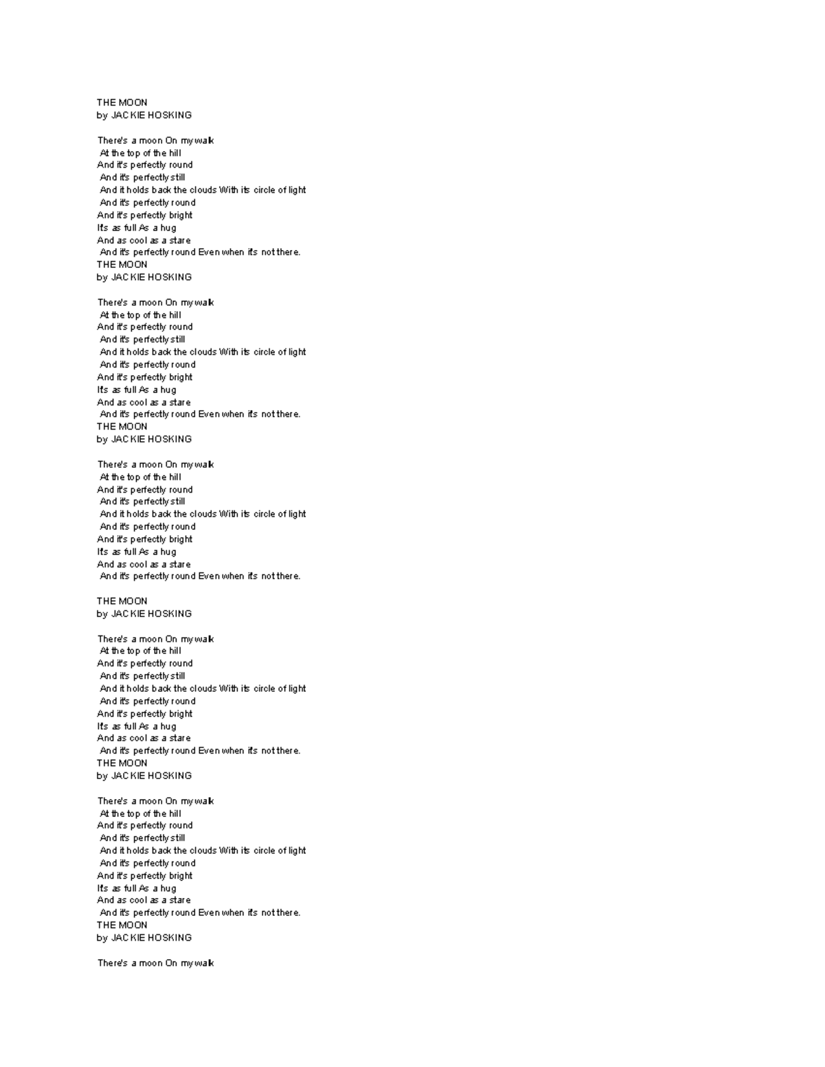 The Moon: Phases and Poetry by Jackie Hosking (LIT101) - Studocu