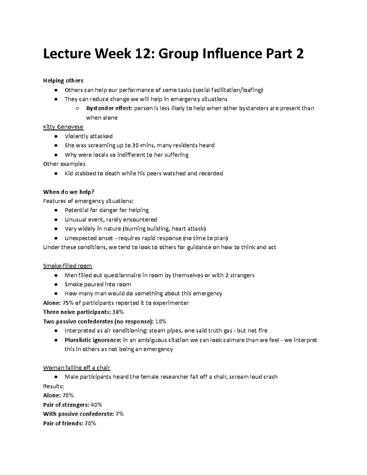 Lecture Week 12 Group Influence - Lecture Week 12: Group Influence Part ...