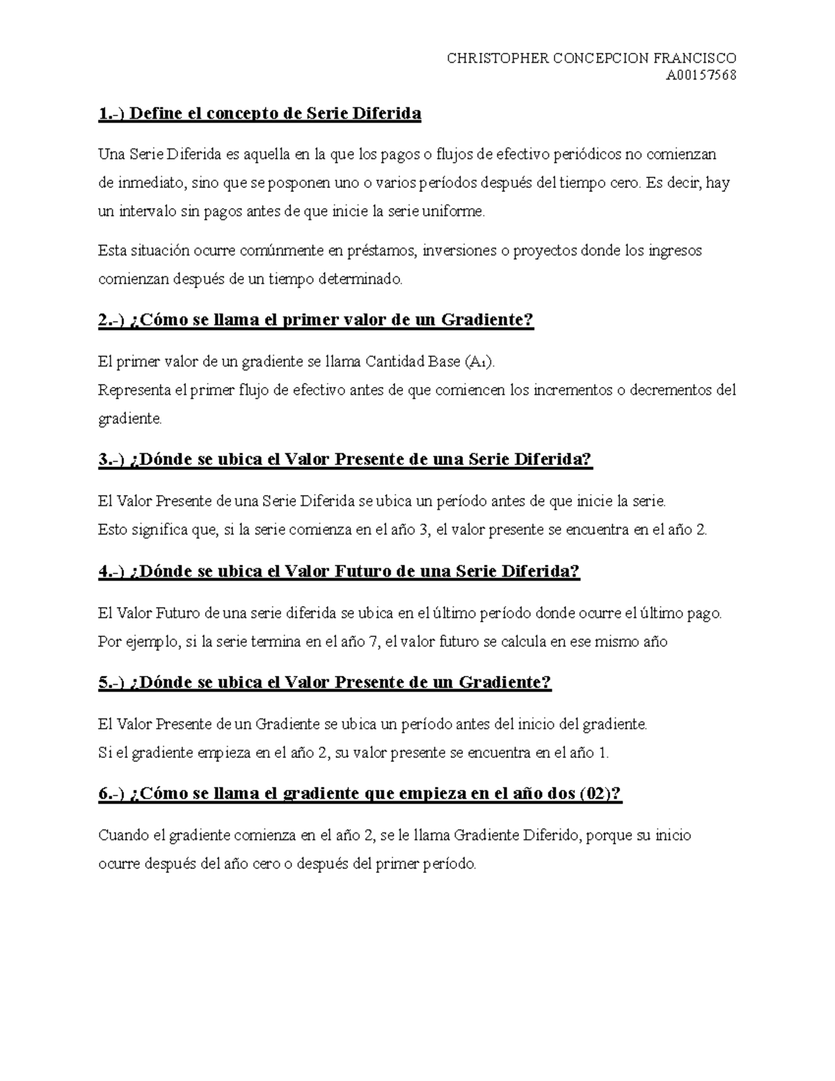Serie Diferida y Gradientes: Conceptos Clave - A00157568 - Studocu