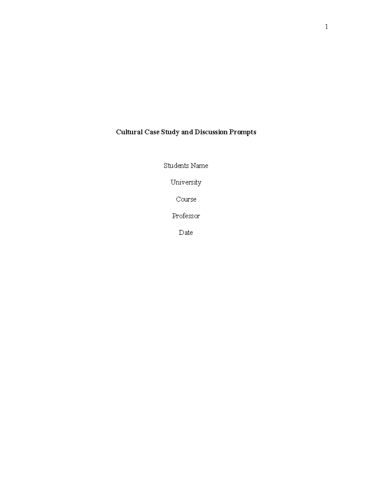 Cultural Case Study and Discussion Prompts - Diseases result in ...