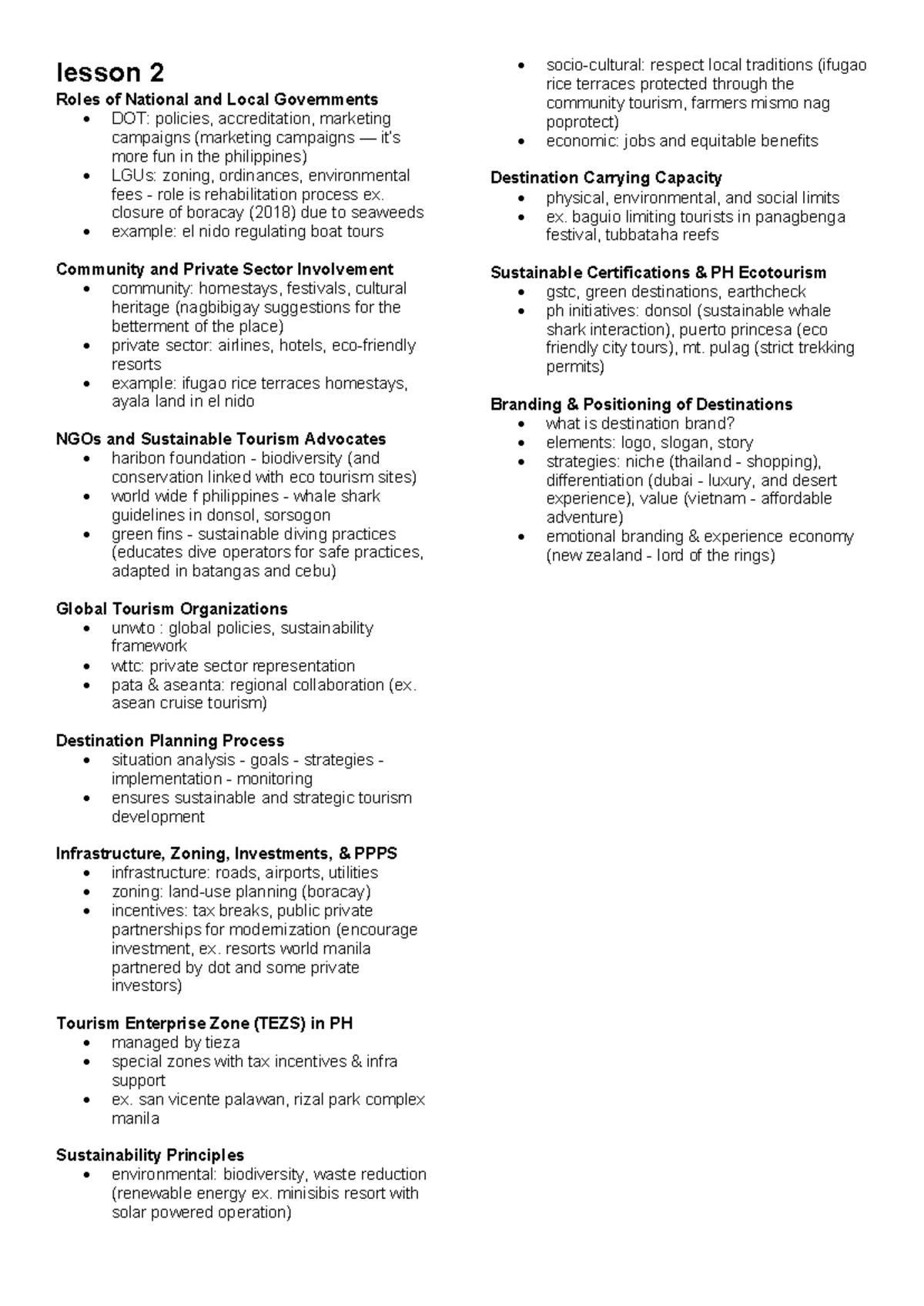 DMM- Lesson 2 - Roles of National and Local Governments in Tourism ...