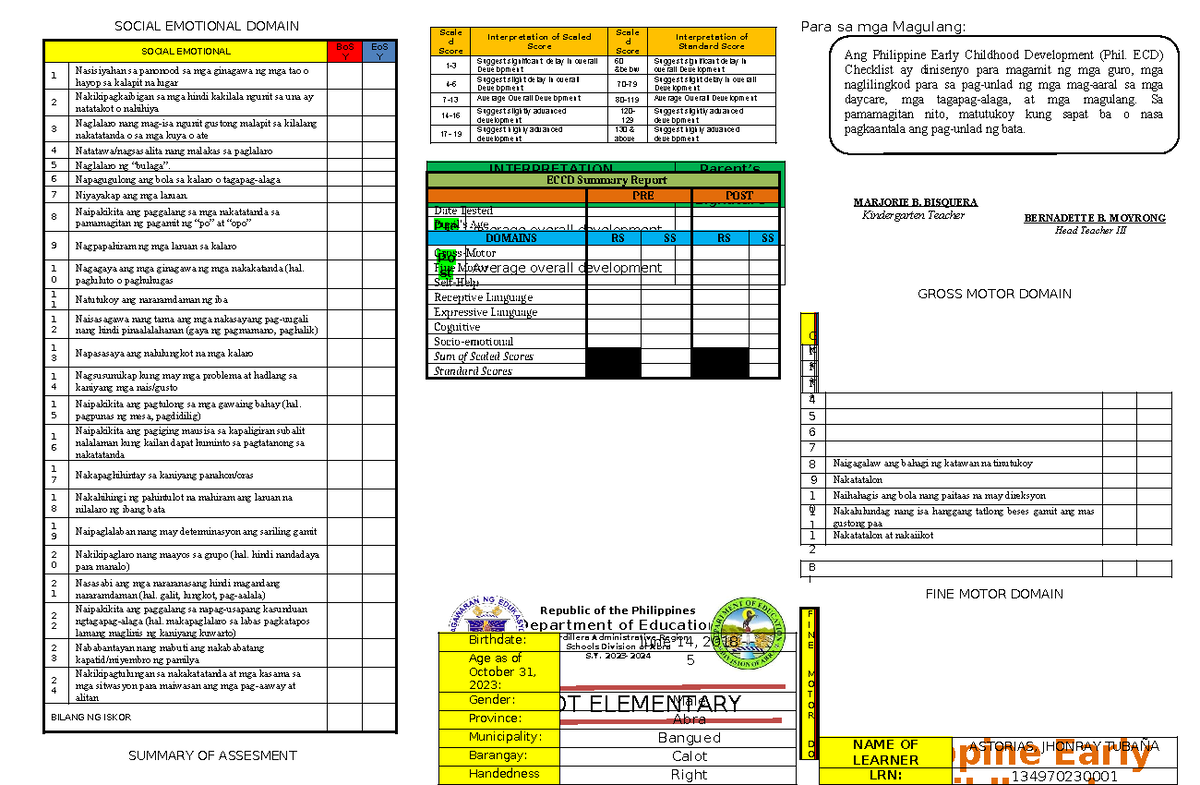 ECCD English-S.Y. 2023-2024 - Republic of the Philippines Department of ...