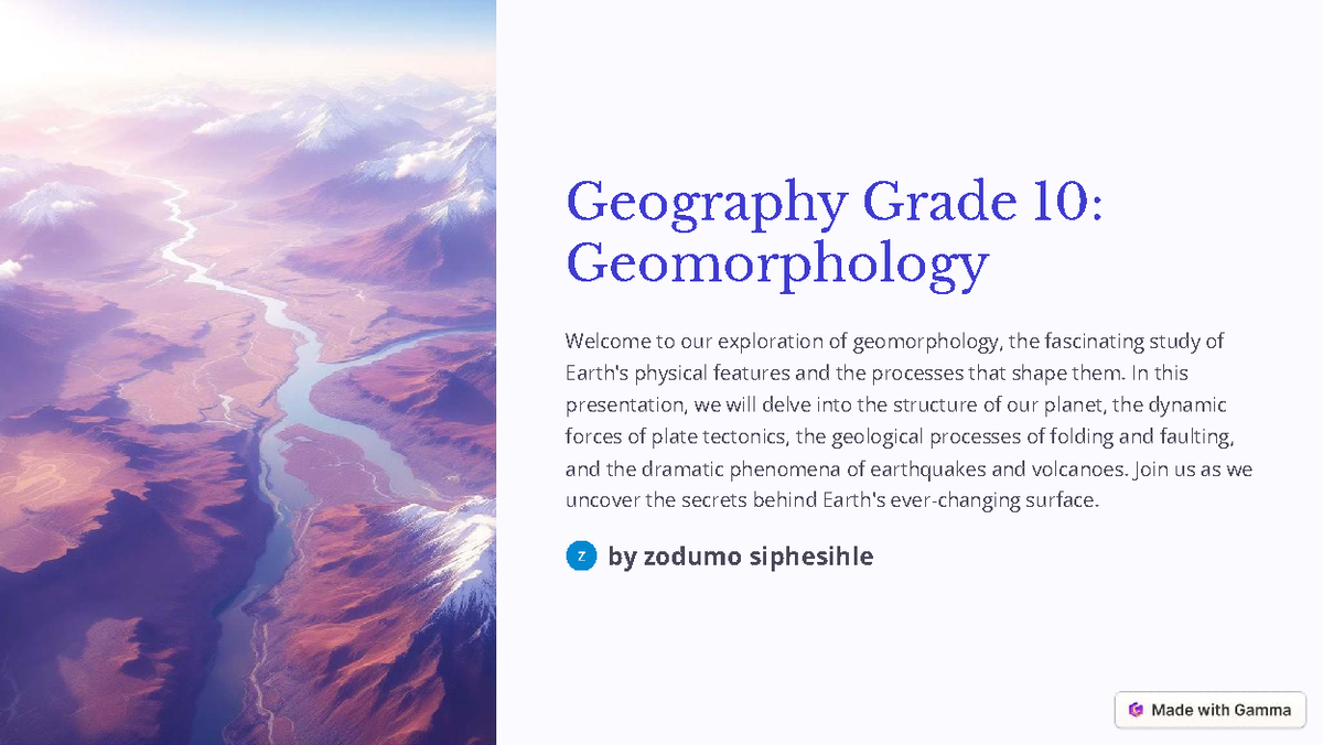 Geography Grade 10: Understanding Geomorphology and Earth Dynamics ...