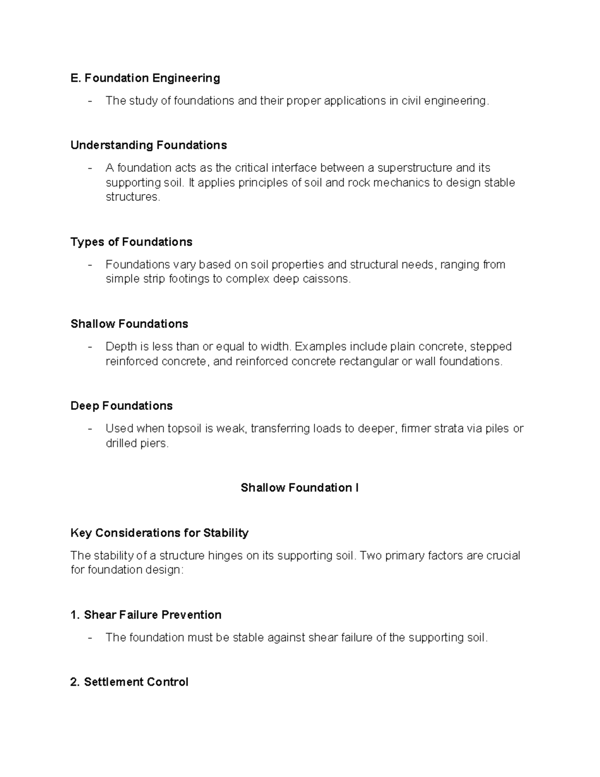 Foundation Engineering: Types, Design, and Stability Considerations ...
