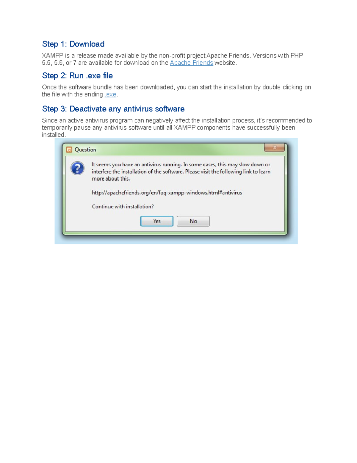 Xampp-Installation - THIS MIGHT HELP U INSTALL XXAMP - Step 1: Download ...