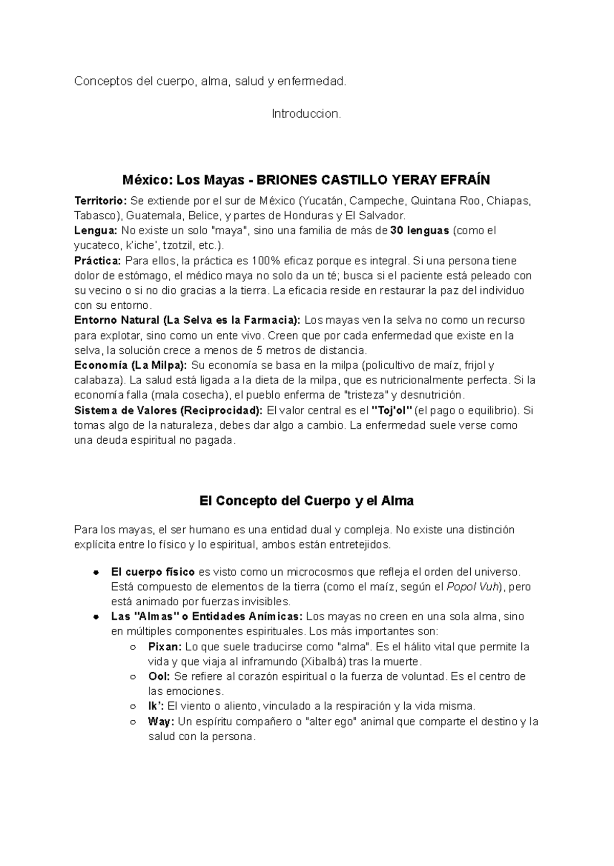 Conceptos del Cuerpo, Alma, Salud y Enfermedad en la Cultura Maya y Más ...