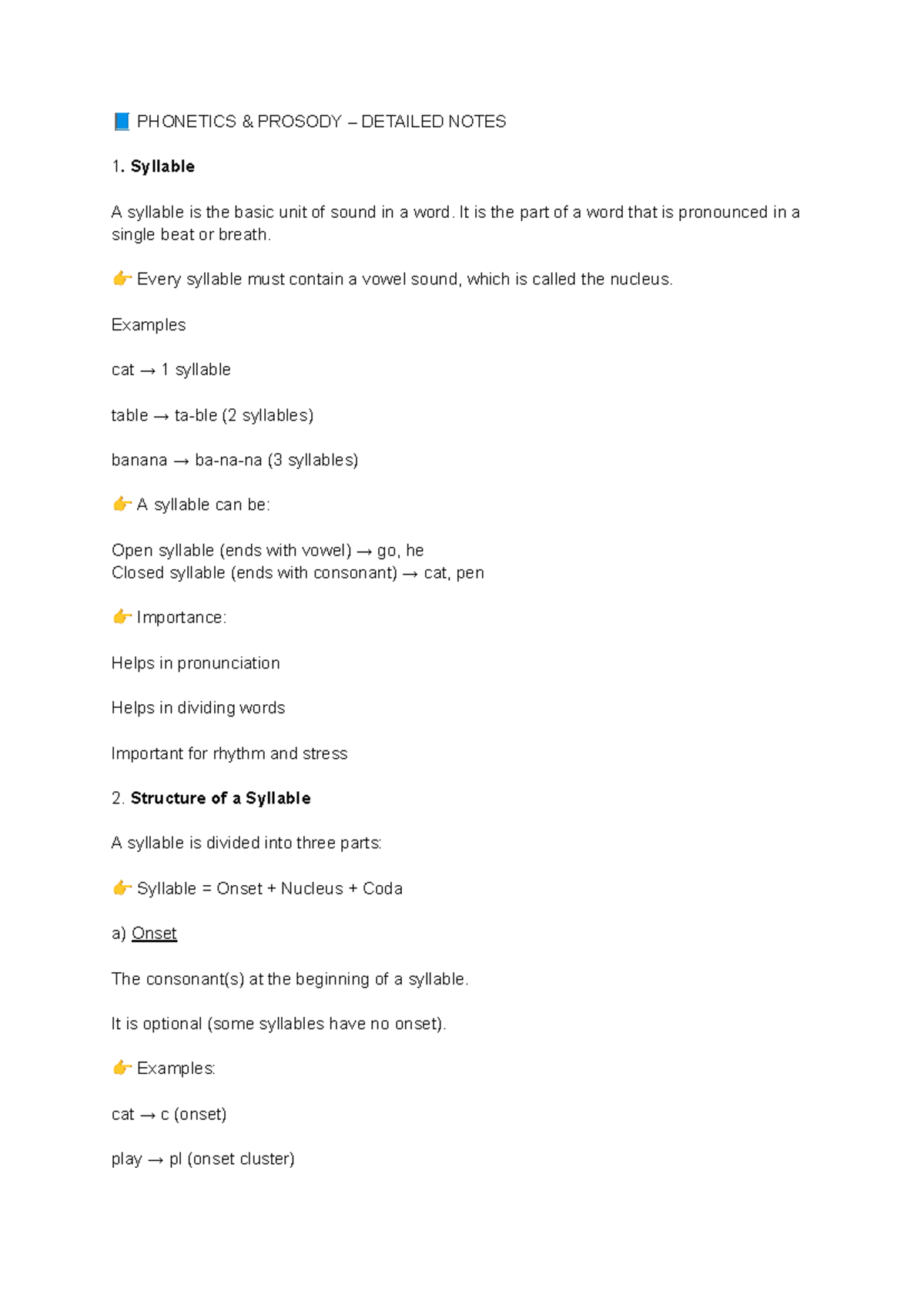 PHON 101: Phonetics & Prosody - Detailed Notes on Syllables & Stress ...