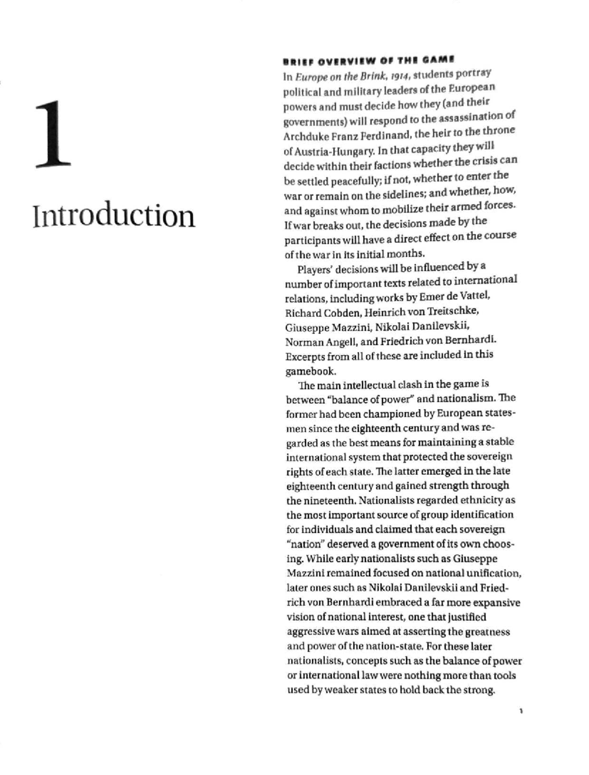 Europe on the Brink: A Reacting Game to the Outbreak of WWI - 1 I n t r ...