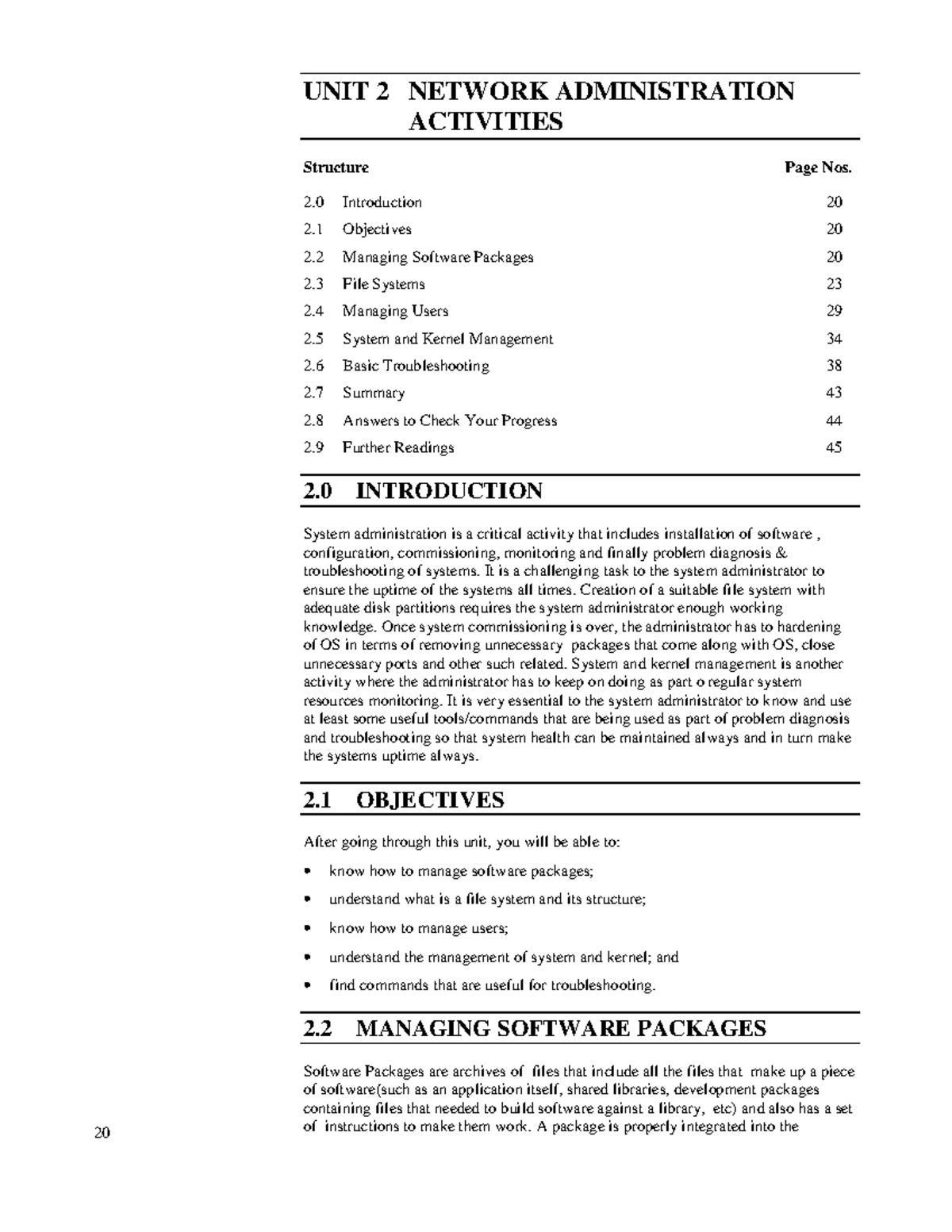 Network Administration with Linux: Unit 2 Activities and Management ...