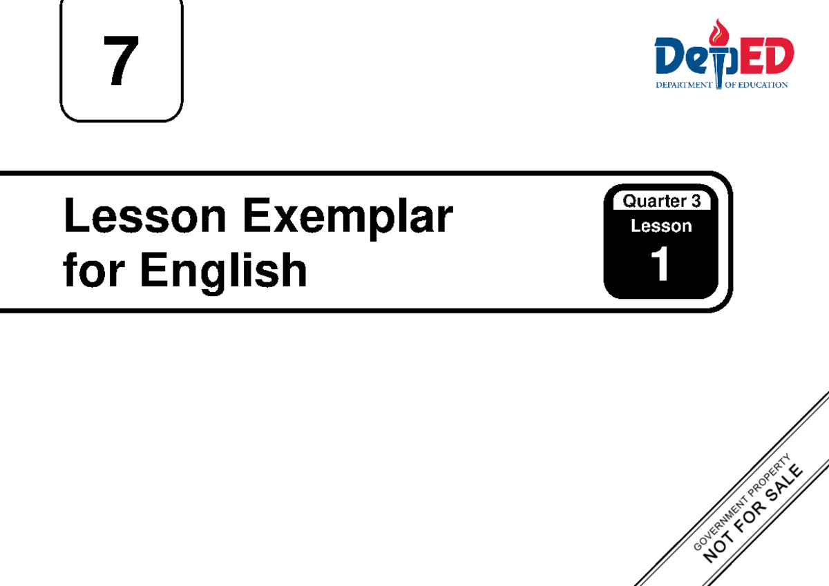 Q3 LE English 7 Lesson 1 Week 2 - 7 Lesson Exemplar for English Lesson 1 Quarter 3 Lesson ...