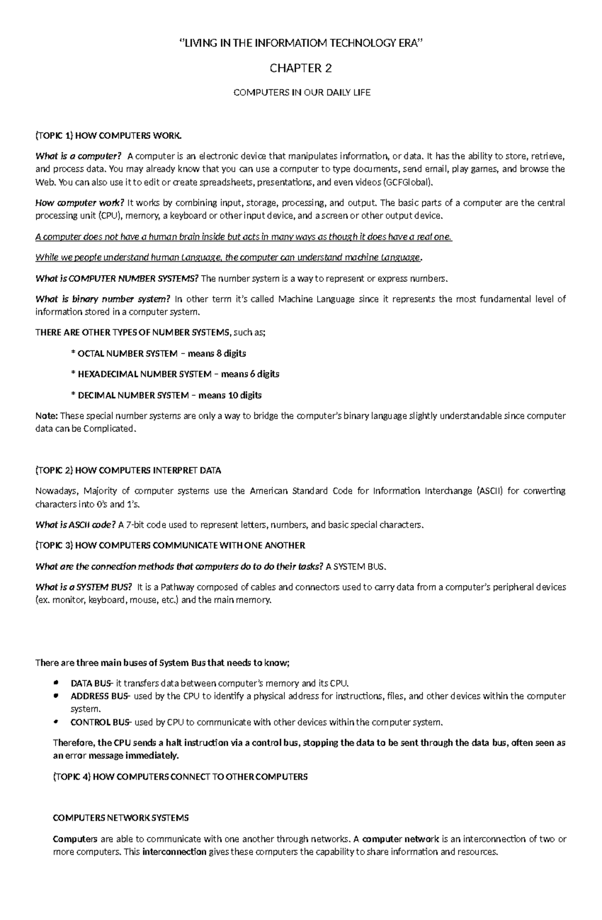 Living in the IT Era: Chapter 2 - Computers in Daily Life - Studocu