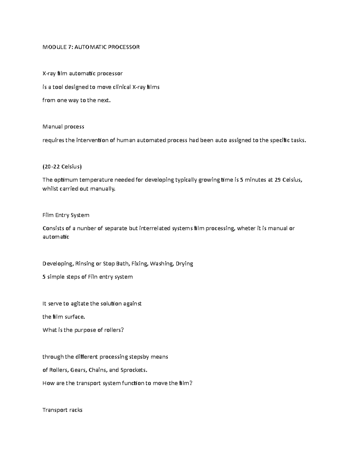 Module 7 Automatic Processor Processor - MODULE 7: AUTOMATIC PROCESSOR ...