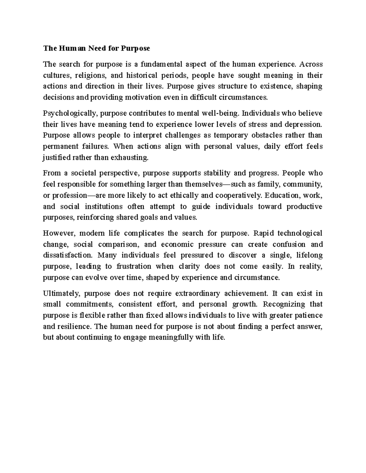 The Search for Purpose: Understanding Human Motivation and Meaning ...