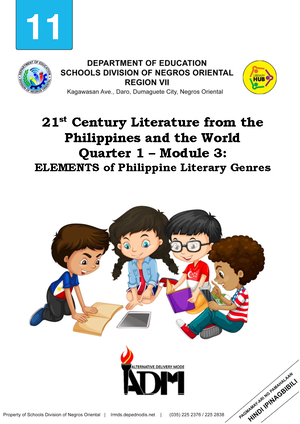 G11SLM2-21st-Century-Literature for teacher-Module 2 - 11 21 st Century Literature from the ...