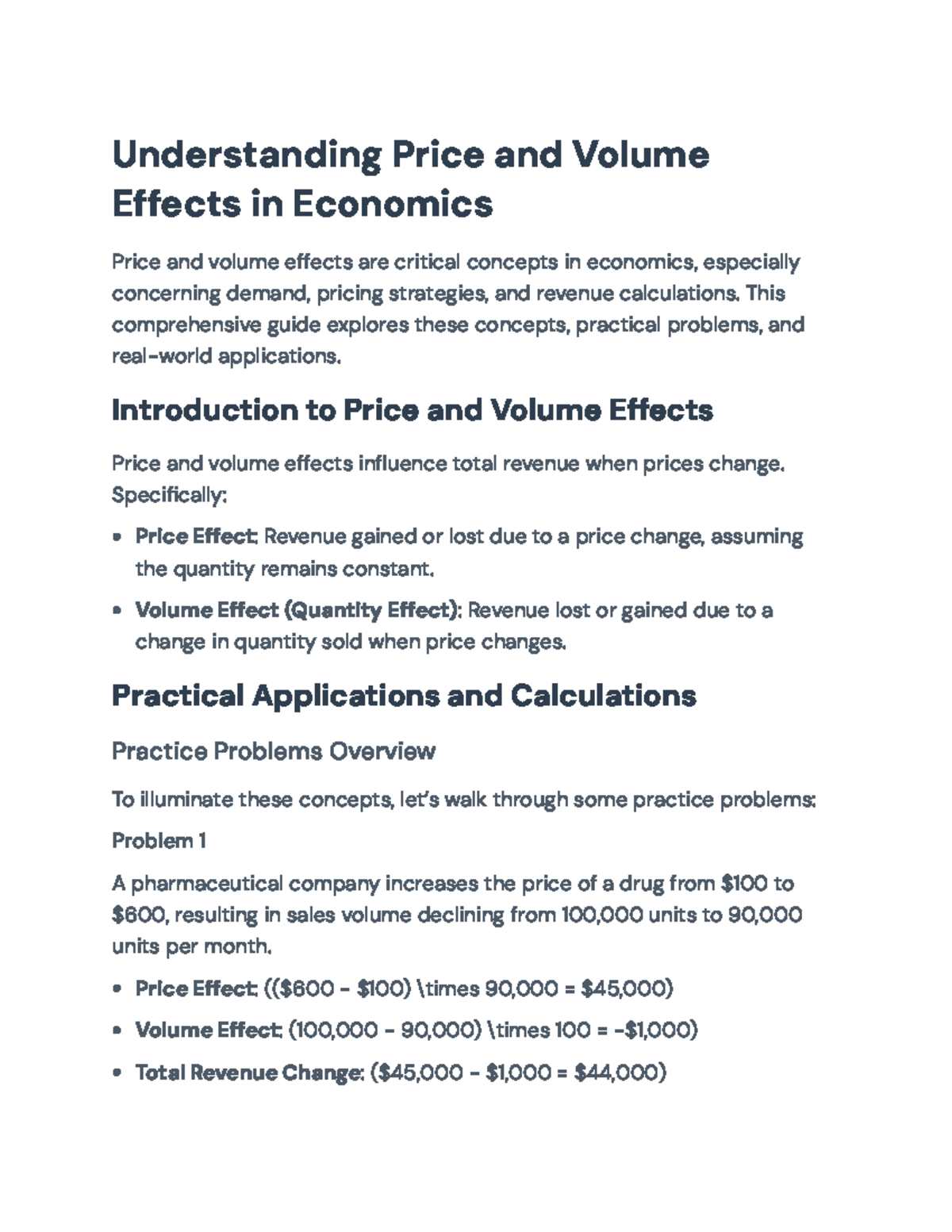 Understanding Price and Volume Effects in Economics: A Comprehensive ...