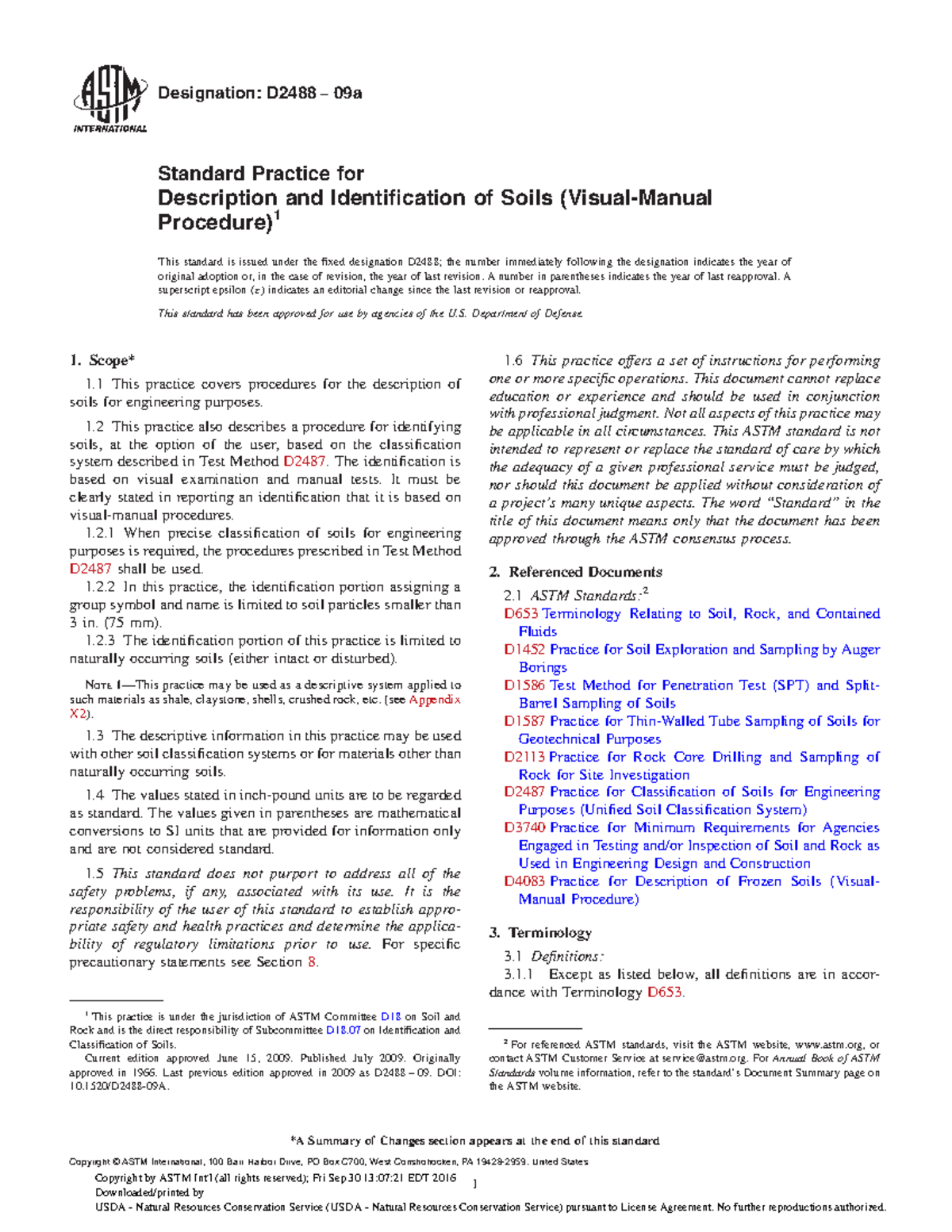ASTM D2488 - 09a Standard for Visual-Manual Soil Identification - Studocu