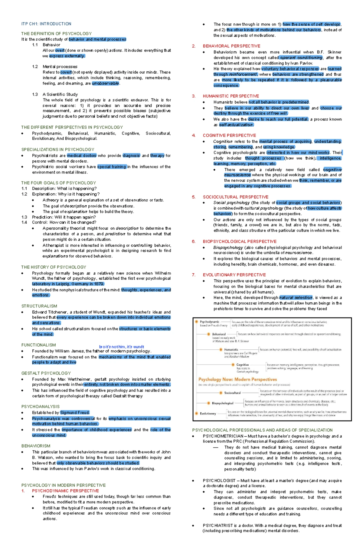 PSY 111 - Introduction to Psychology Course Syllabus Revision 4 - Studocu