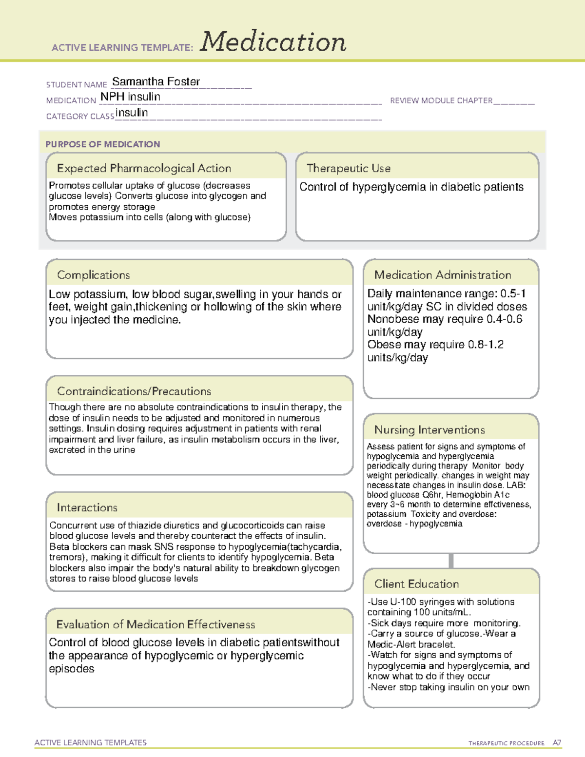 Active Learning Template: NPH Insulin Review Module - Studocu