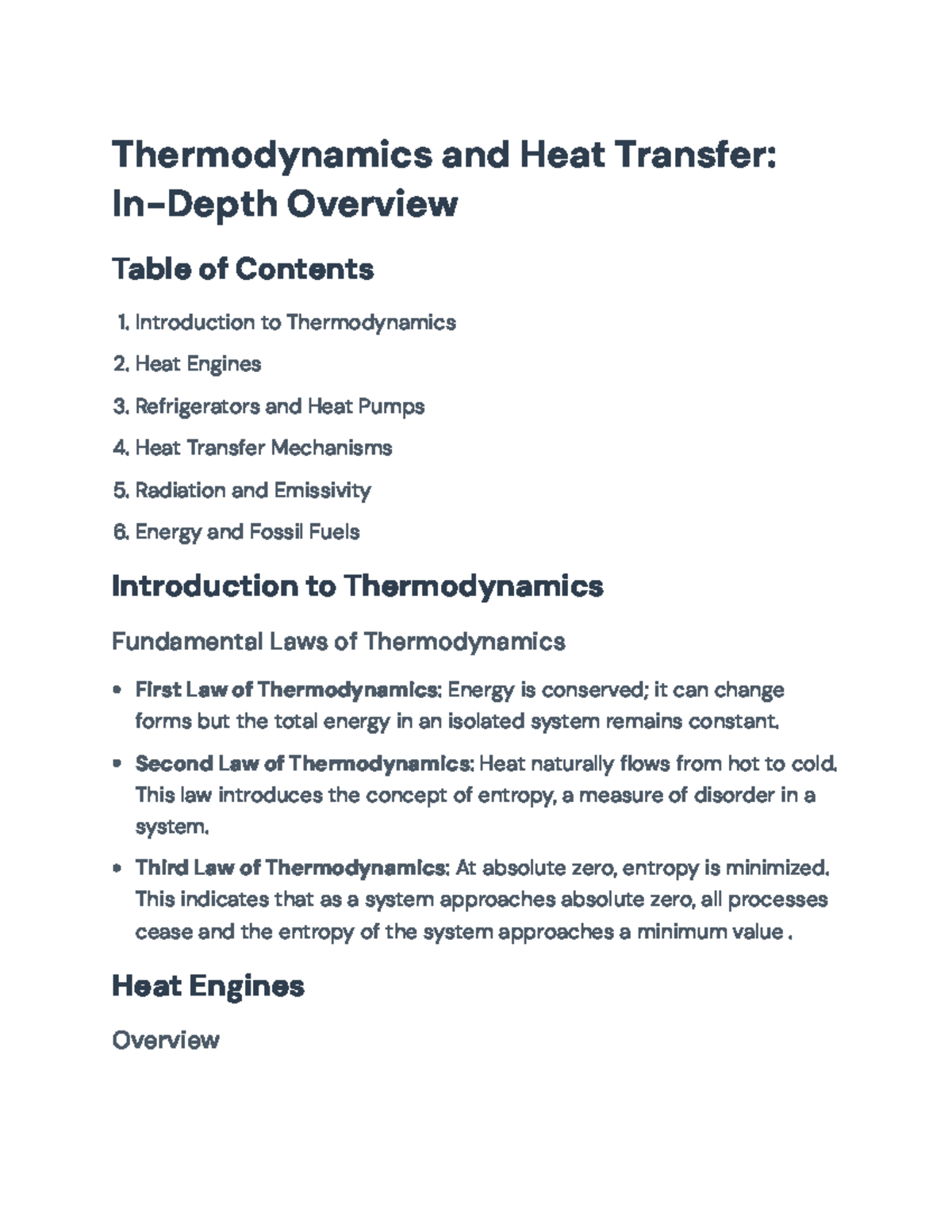 Thermodynamics and Heat Transfer: Comprehensive Study Guide ...