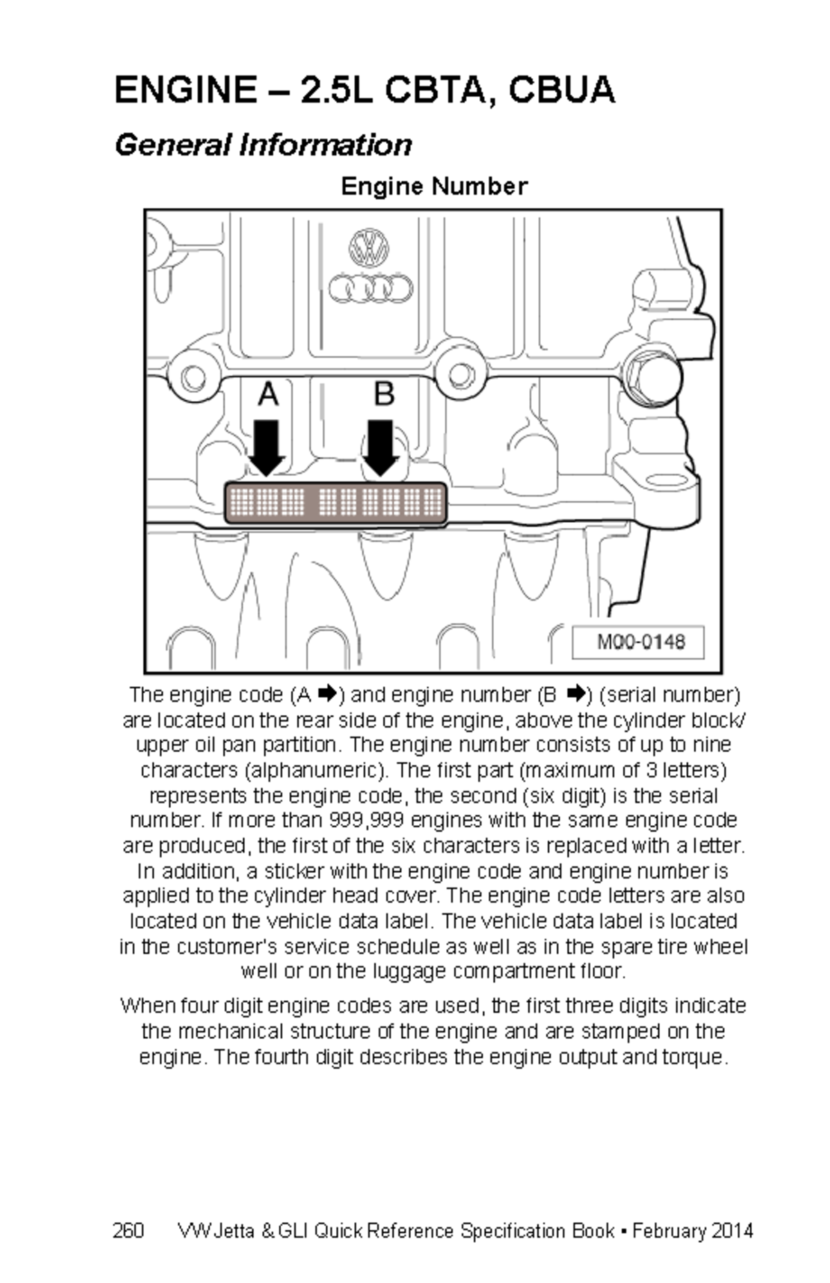 VW Bora 2.5L CBTA, CBUA Engine Specifications Manual - Studocu