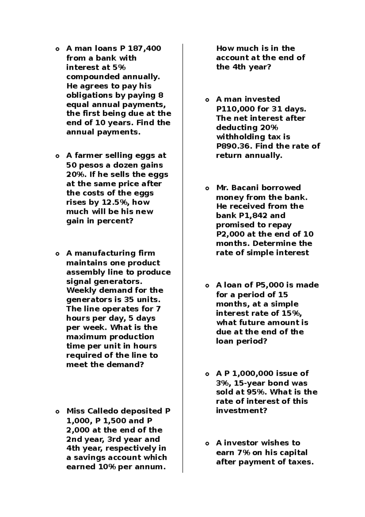Economics Problems: Exam Veda - Comprehensive Questions on Interest and ...