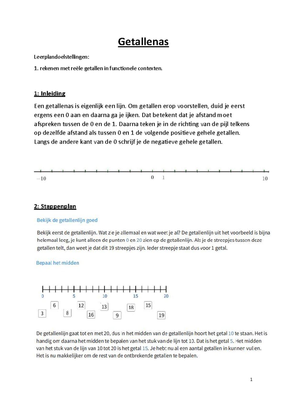 Getallenas: Leerplandoelstellingen en Oefeningen voor Rekenen - Studocu