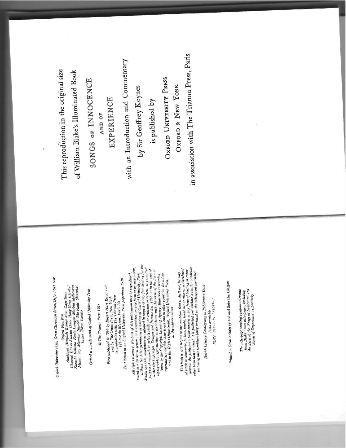 Blake's Songs of Innocence and Experience: An Introduction and Excerpts ...