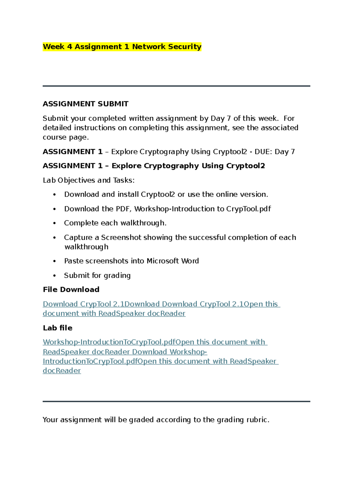 Week 4 Assignment 1 Network Security - Week 4 Assignment 1 Network ...