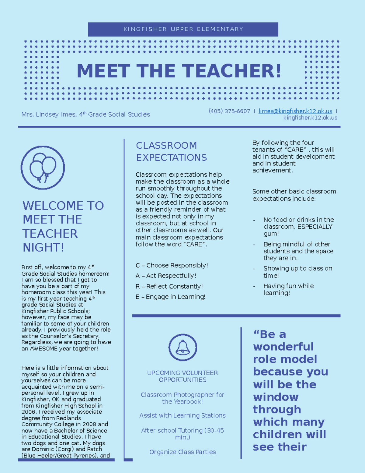 EDU 315 T2 Meet The Teacher Night for 4th Grade Social Studies - Studocu