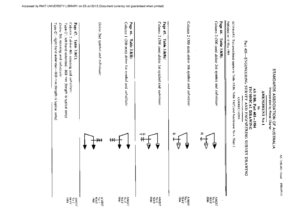 AS 1100.401-1984 Amdt 1-1984 Technical drawing - Engineering survey and ...