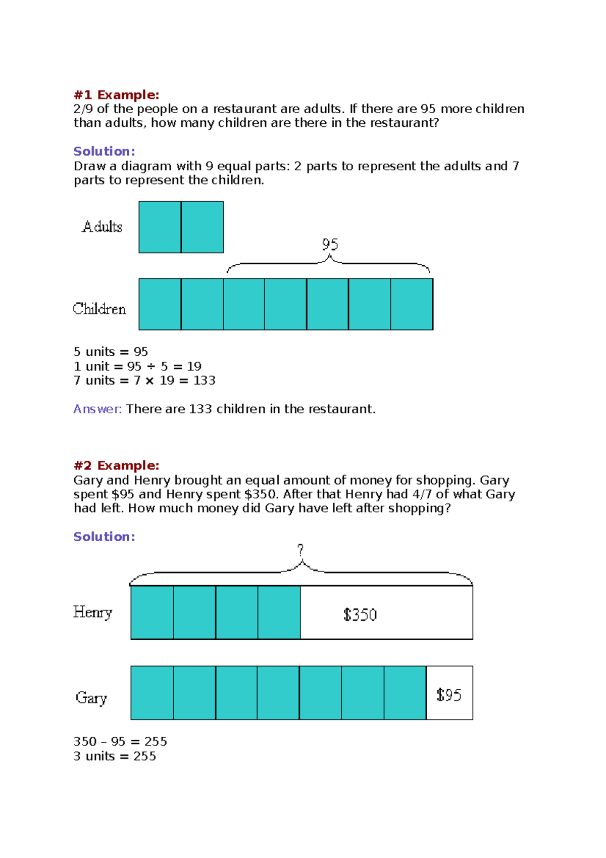 1-Example - Describing biology - #1 Example: 2/9 of the people on a ...