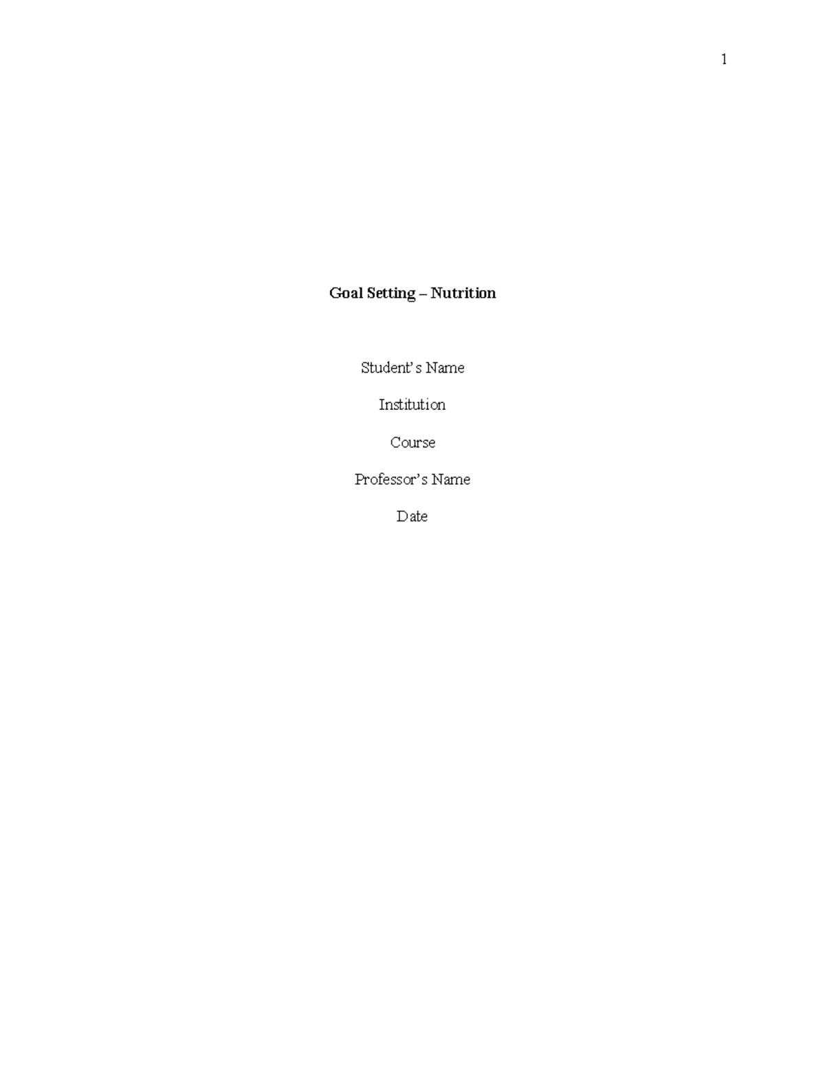 Nutrition Goal Setting Strategies for Clients - Course Code: NUTR101 ...