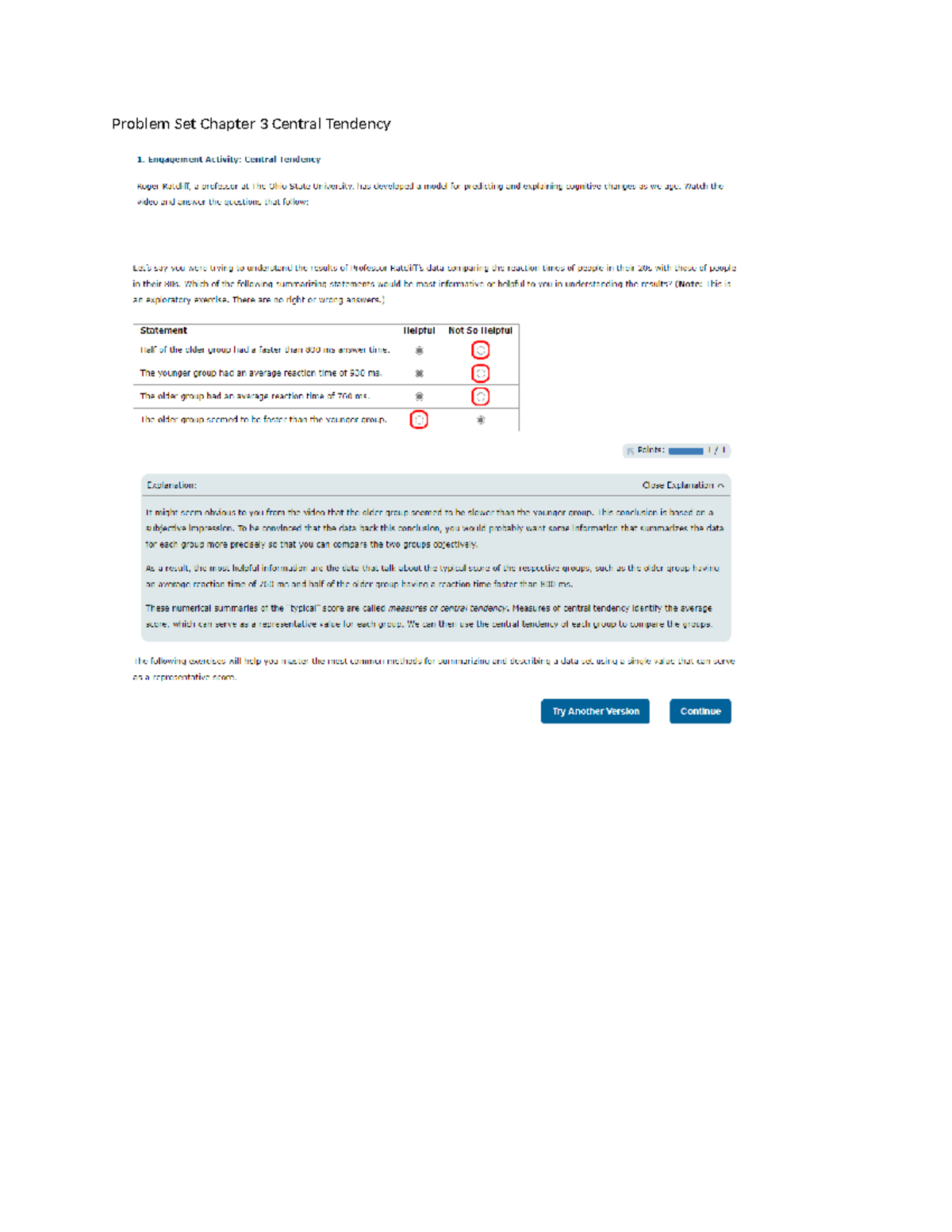 Problem Set: Central Tendency Concepts in Chapter 3 - Studocu