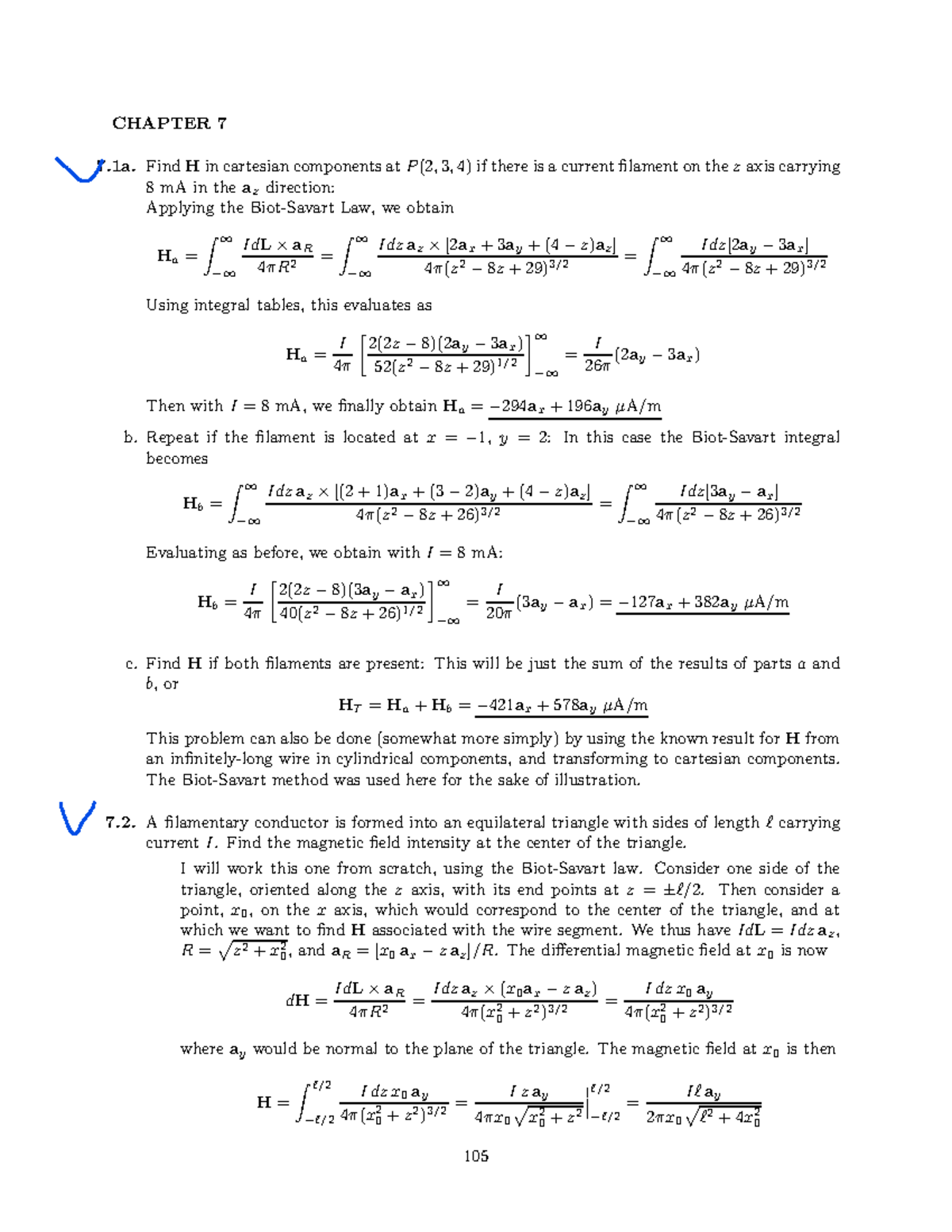 CHAPTER 7: Magnetic Field Intensity Calculations in Cartesian ...