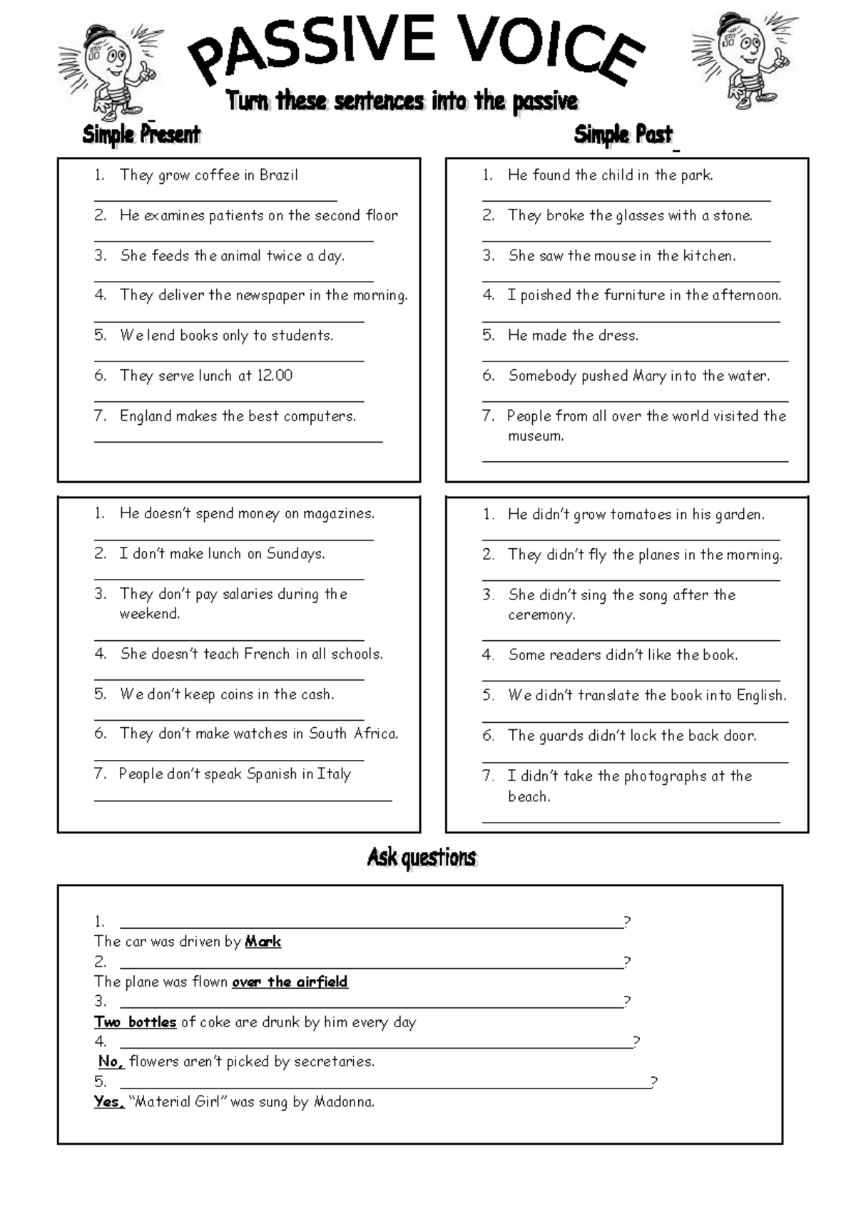 Passive Voice Fun Activities & Games (601) - Studocu