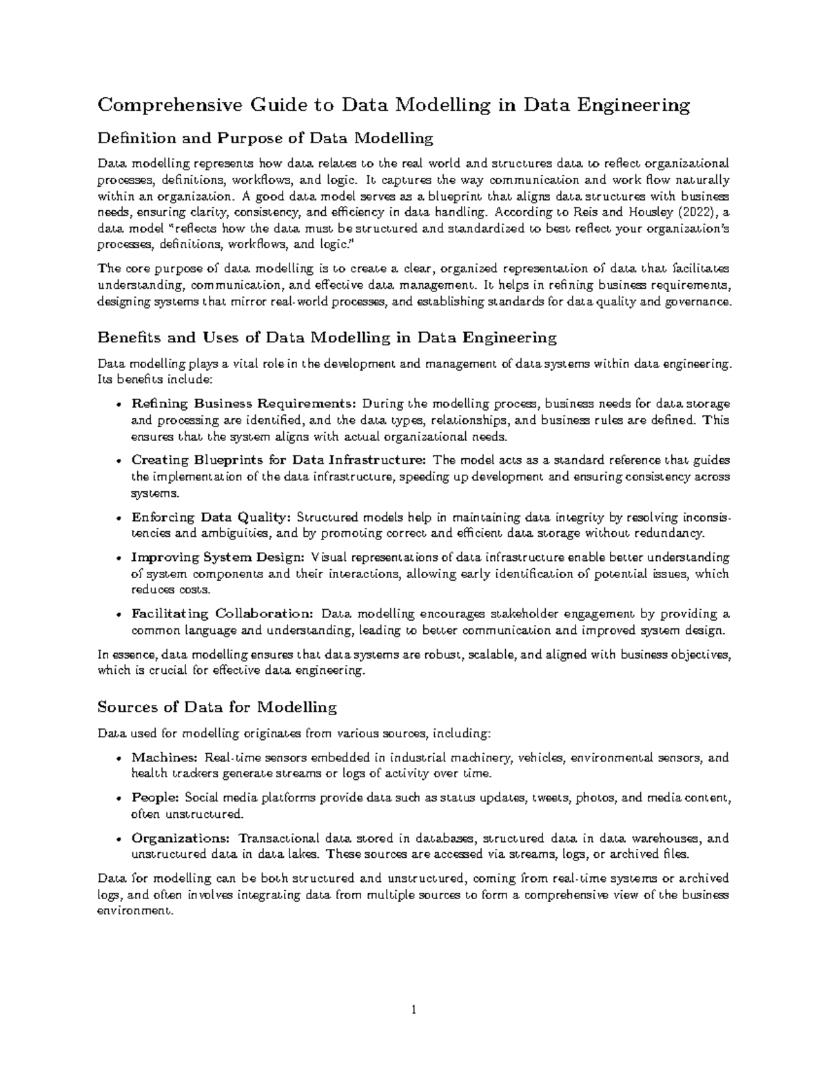 Week 9 - Summary of Data Modelling in Data Engineering Lecture - Studocu
