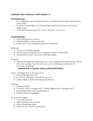 Chapter 16 Capital and Labor - Chapter 16: Capital and Labor ...