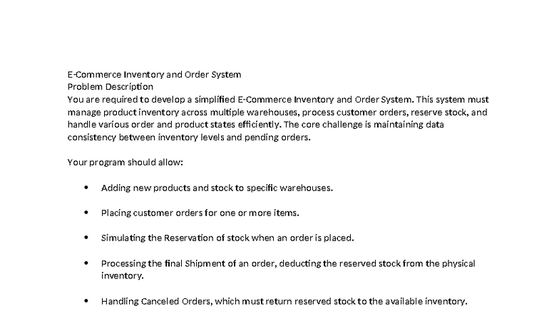 Inventory and Order System Design (SD) for Freshers - Studocu