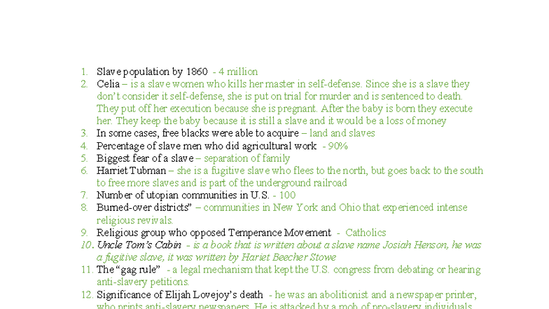 US History Notes: Key Events & Figures Leading to Civil War - Studocu