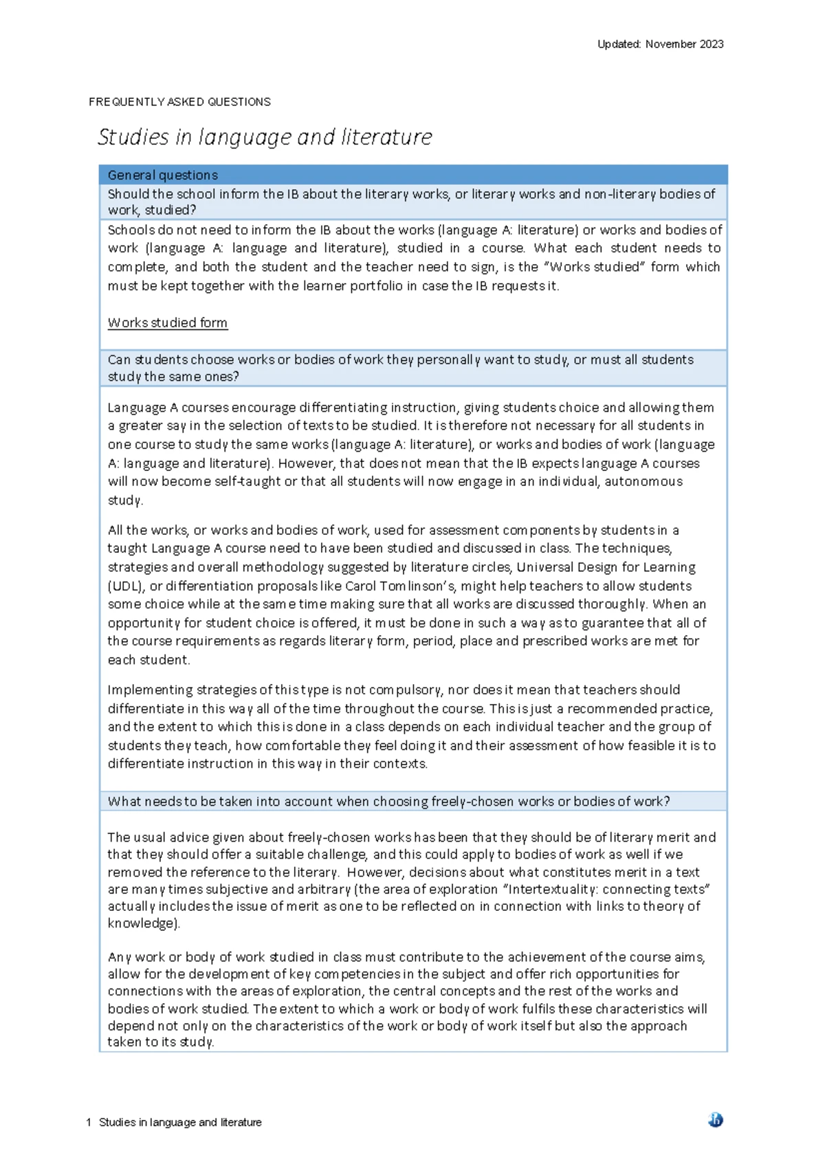 IB Language A: Language and Literature Guide - First Assessment 2021 ...