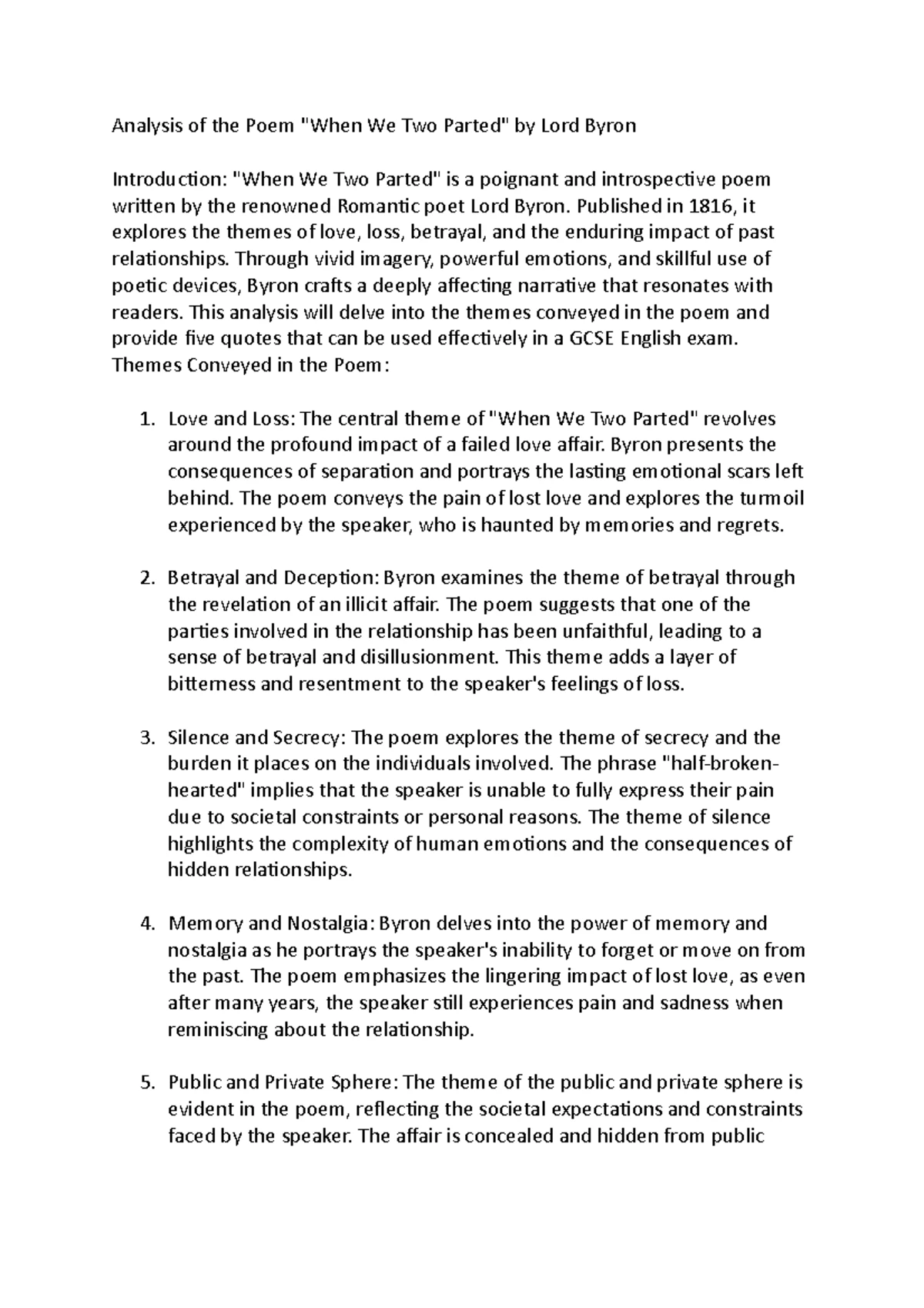 Analysis of the Poem "Letters from Yorkshire" by Maura Dooley ...