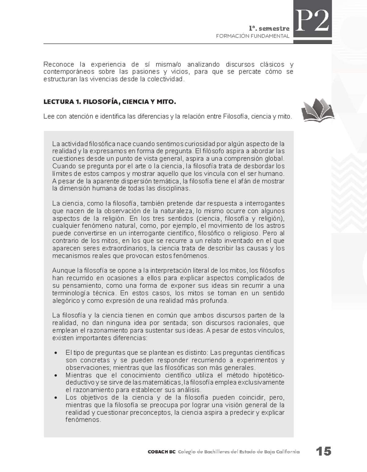 Ciencia y Mito: Análisis Filosófico y Científico (FORMACIÓN FUNDAMENTAL ...
