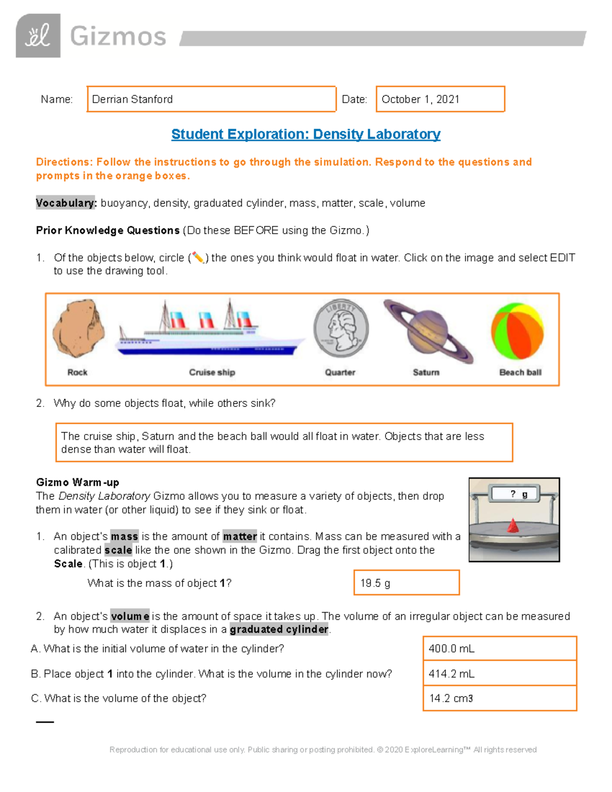 Density Lab SE Conroy Science Coursework - SCCOM 100 - UWaterloo - Studocu