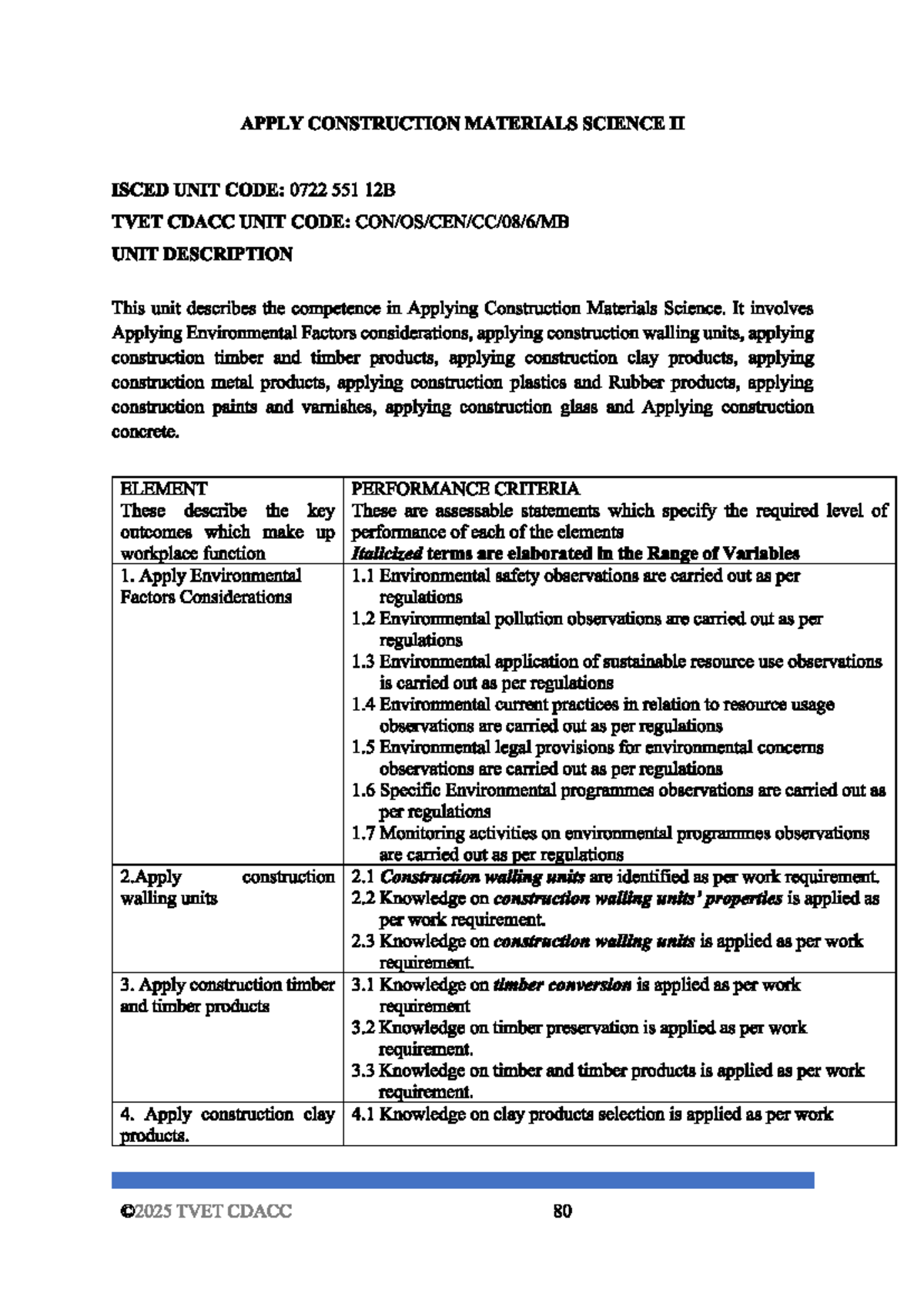 OS- Applying Construction Materials Science II: Competence & Assessment ...