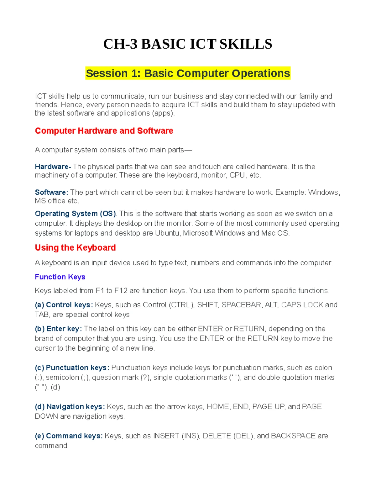 Grade 5 Computer Science Lesson Plan Overview: Introduction to ...