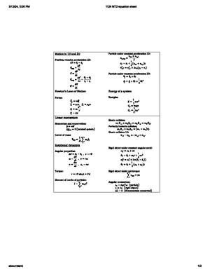 Constants in Physics: Key Values and Symbols for Reference - Studocu